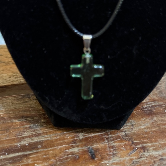 Jewelry | Elegant Light Green Cross Pendant Necklace | Poshmark